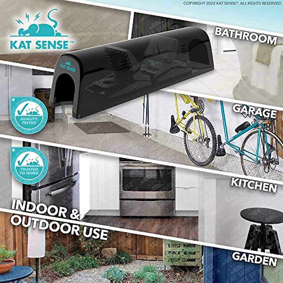 Kat Sense Rat Mouse Traps for House - Heavy Duty Covered Double No Escape Humane Rat Trap Delivers an Instant Kill - Easy to Use & No Touch Rodent Release