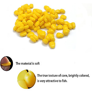 50 pcs TPR Simulation Fake Corn Soft Baits Corn Carp Fishing Lures Floating Baits with Nice Scent for Carp Fishing,Trout Fishing,Cat Fish (50 pcs)