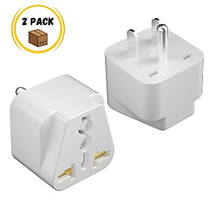 Bates- European Plug Adapter, 2 pc, Travel Adapter, US to Europe Plug Adapter, EU Adapter, Electrical Adapters, Converter Plug