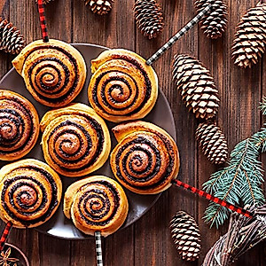 Whaline 100Pcs Christmas Straws Disposable Paper Straws White Red Black Buffalo Plaid Drinking Straws Well Crafted Holiday Straws for Xmas New Year Wedding Birthday Farmhouse Party Supplies