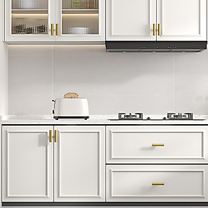 goldenwarm 10 Pack Gold Cabinet Knobs Brushed Brass Drawer Knobs Gold Dresser Hardware - LS201GD Single Hole Handles for Kitchen Cupboard Doors Closet Hardware 2in Overall Length