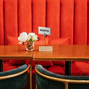 100 Pack Place Cards for Table Setting Small Paper Tent Cards with Gold Foil Border Event Table Cards for Restaurant Wedding Party Banquet Thanksgiving Birthday Celebration