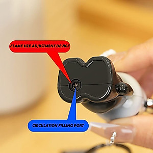 SIMBAE Cute Cartoon Cool Lighter, Windproof Straight Punch Lighter, Compact and Portable with A Key Ring, Suitable for Women and Men to Use (No Gas) (blx-huanglan)