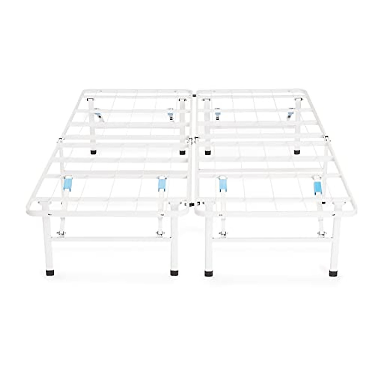 Amazon Basics Foldable Metal Platform Bed Frame with Tool Free Setup, 14 Inches High, Full, White