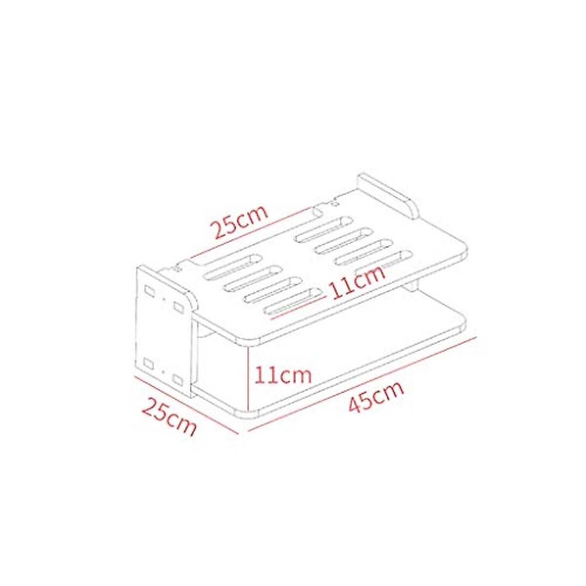 TV Background Wall Wood-Plastic Panel Set-top Box Shelf, Living Room Wall WiFi Wireless Router Projector Shelf - White. Floating Wall Shelf