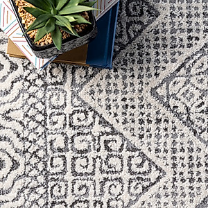 nuLOOM Exie Transitional Moroccan Area Rug, 10x14, Light Grey