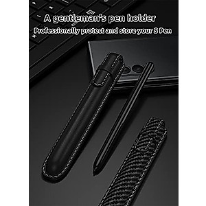 BAILI for Samsung Galaxy S Pen Fold Edition Holster,Galaxy S Pen Universal Stylus Holder,Sleeve Carrying Leather Slot for Touch Stylus S Pen,S-Pen Fold Pro,Z Fold3, Z Fold4 Pen Protection-Brown