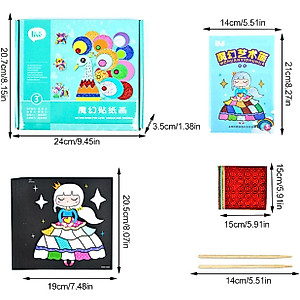 Children's Early Education Cartoon Magic Transfer Paper, Magic Sticker Painting Art Kits, Cartoon DIY Magic Sticker Transfer Painting Crafts for Kids Arts and Crafts Toys for Children Gift (15pcs-B)