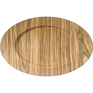 Alex Wood Style Charger Plates 13inch Set of 6 Dinner Chargers for Tabletop Decor Holiday Wedding Party (Wood), DIA 13 inch