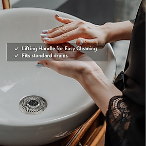 PRIMSOPH Shower Drain Hair Catcher Pop up Drain Hair Strainer Hair Trap Hair Filter Bath Tub Drain Stopper Bathtub Drain Cover Bathroom Sink Drain Protector Basket Adapts to Threads on Both Sides