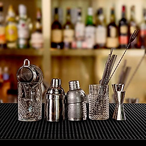 BARsics 18"x12" PVC Bar Service Mat for Cocktail Bartender (Black)