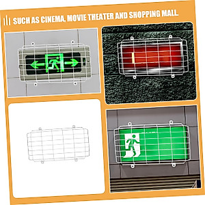 2pcs School Evacuation Sign Exit Sign Cage Guard Light Switch Covers Guard Emergency Signal Damage Stopper Exit Sign Protective Cover Exit Sign Wire Cover Exit Sign Wall Cover Iron BESPORTBLE