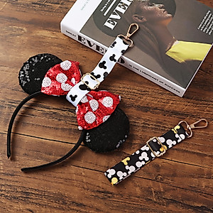 2Pcs Mouse Ear Holder for Backpack Bag Headband Holder Lanyard Strap Keychain Trip Accessories Hanging Display Decor Organizer Short