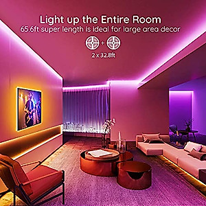 Govee 65.6ft Alexa LED Strip Lights, Smart WiFi RGB Rope Light Works with Alexa Google Assistant, Remote App Control Lighting Kit, Music Sync Color Changing Lights for Bedroom, Living Room, Kitchen