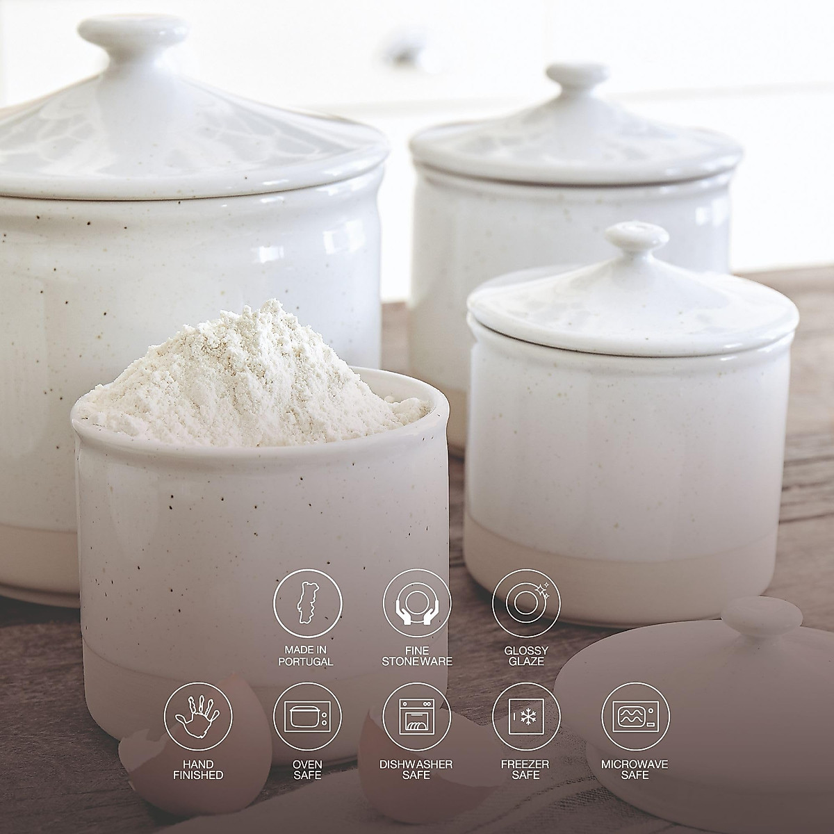 Casafina Ceramic Stoneware 10" Colander - Fattoria Collection, White | Microwave & Dishwasher Safe Dinnerware | Food Safe Glazing | Restaurant Quality Serveware