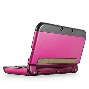 TNP New 3DS Case (Hot Pink) - Plastic + Aluminium Full Body Protective Snap-on Hard Shell Skin Case Cover for New Nintendo 3DS 2015 - [New Modified Hinge-less Design]