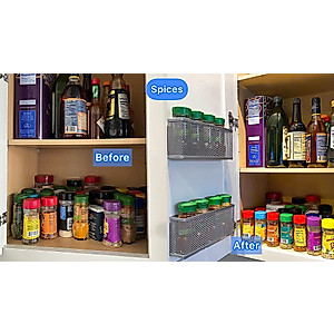 SLIM CADDY Cabinet Organizer | Optimize Your Cabinet Space | Inside Cabinet Door Storage | Durable, Slender Design| Lid Organizer, Bathroom Makeup Organizer, and More |2 pack, 8”L x 3.5”H x 1.8”D each