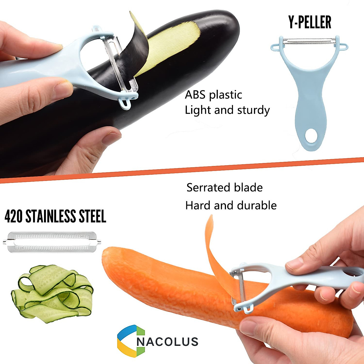 NACOLUS 5 in 1 Mandoline Slicer for Kitchen, Vegetable Slicer Multi Blade Potato Chip, Veggie Slicer, Vegetable Cutter, Julienne Shredder and peeler For Small Job In Kitchen Blue