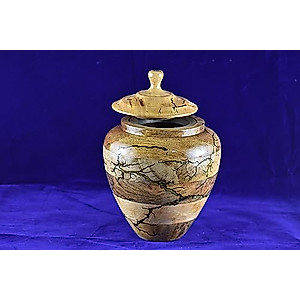 Royal Yellow Lichtenberg Figure Urn for Human Ashes Wooden Urn Box with Lid Pet urn Cremation urn Burial Urn Box Adult Funeral Urn Resin Urn Ashes Keepsake Urn for Ashes Wooden Urns (Medium)