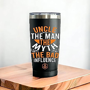 Biddlebee Uncle Gifts Funny Uncle Travel Coffee Mug Tumbler w/Slider Lid | Best Uncle Gifts | Uncle Birthday Gifts | Gift Ideas for Fathers Day, Birthday, or Christmas from Niece or Nephew