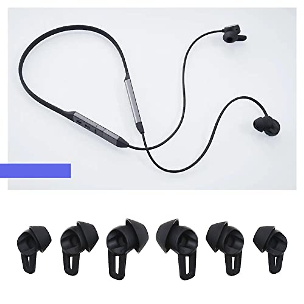 3 Pairs Earbuds Cover Soft Silicone Eartips Replacement in-Ear Tips Compatible with Huawei FreeLace Pro Earphones S M L 3 Sizes Black