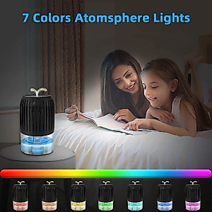 Donatello Small Dehumidifiers for Home, 35 OZ Ultra Quiet Dehumidifiers with 7 Color LED Light & Auto Shut Off, 280 sq.ft Mini Dehumidifiers for Bathroom Bedroom RV Closet Office Kitchen