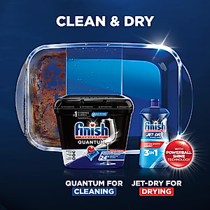Finish - Quantum with Activblu technology - 37ct - Dishwasher Detergent - Powerball - Ultimate Clean and Shine - Dishwashing Tablets - Dish Tabs