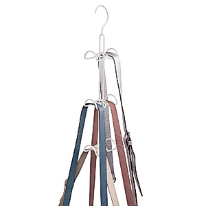 mDesign Metal Wire Over The Closet Rod Hanging Storage Organizer Hanger for Storing and Organizing Purses, Backpacks, Satchels, Crossovers, Handbags - 2 Pack - White