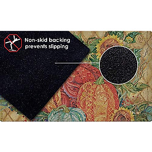 Toland Home Garden 800459 Boho Pumpkins Fall Door Mat 18x30 Inch Sunflower Outdoor Doormat for Entryway Indoor Entrance