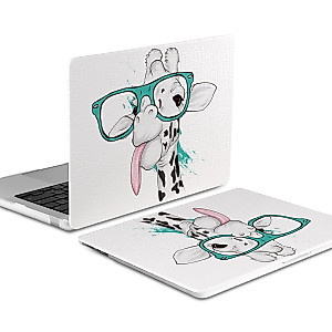 MEEgoodo for MacBook Air 13.6 inch Case 2024 2022 A3113 A2681 M3/M2 Chip, Crocodile Laptop Hard Shell Cases with Keyboard Cover & Camera Cover Compatible with MacBook Air M2 Case, Funny Giraffe