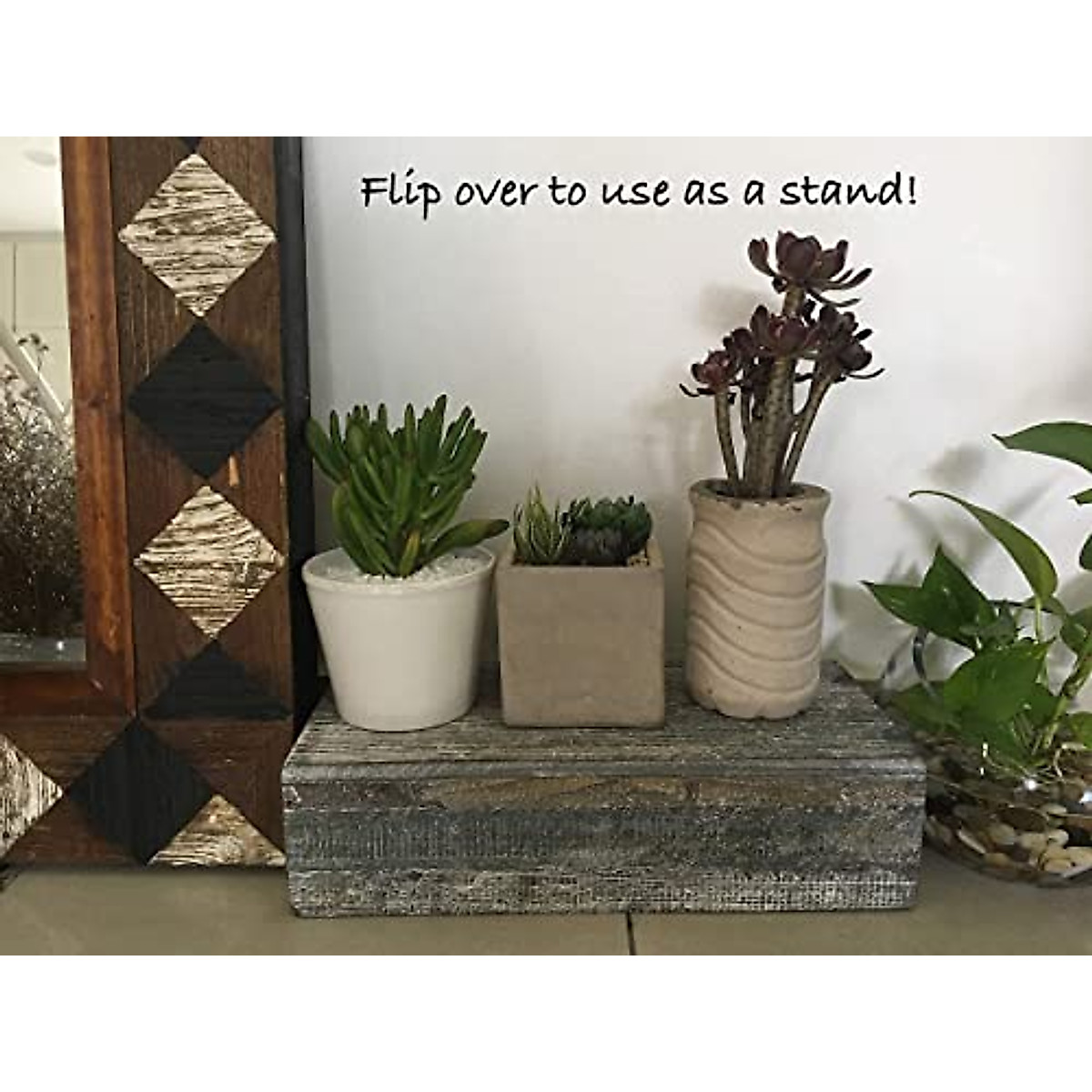 Wood Bathroom Decorative Storage Mason Jar Box, Toilet Paper Holder, Succulent Garden Planter, Diaper Organizer, Small Wooden Crate or Farmhouse Rustic Decor (Random)