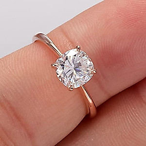 Diamond Jewelry Round Brilliant Cut Moissanite 2.50 CT Solitaire Wedding Engagement 14K Solid Rose Gold Certified Wedding Ring (12)