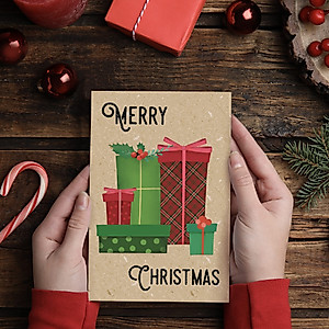 ZICOTO Beautiful Christmas Cards Set of 24 - Incl. Bulk Envelopes, Matching Stickers And Storage Box - Perfect to Send Warm Holiday Wishes to Friends and Family