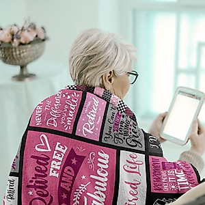 kituzol Happy Retirement Gifts Blanket 50"x60" - Retirement Gifts for Women 2023 - Best Retirement Gifts - Coworker Leaving Gifts for Women - Goodbye Gift Blanket - Farewell Gifts for Coworker Boss