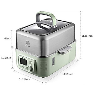 BUYDEEM G553 5-Quart Electric Food Steamer for Cooking, One Touch Vegetable Steamer, Digital Multifunctional Steamer, Quick Steam in 60s, Stainless Steel Steamer Tray, No Stew Pots Included