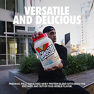 GHOST WHEY Protein Powder, Peanut Butter Cereal Milk - 2lb, 26g of Protein - Whey Protein Blend - ­Post Workout Fitness & Nutrition Shakes, Smoothies, Baking & Cooking - Soy & Gluten-Free