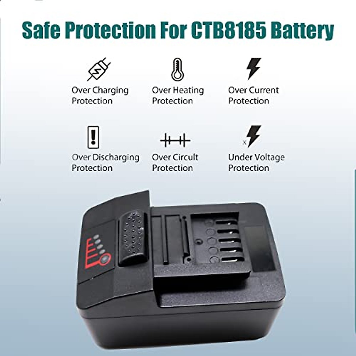 PowerWings CTB8185 Battery, 18V 4Ah 4000mAh Power Tool Battery Replace for Snap on CTB8185 CT7850 CTR7850H CTL7850 CTB7185 CTB8187 li-ion Battery (NOT fit for Nicad Battery)