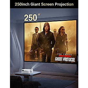 5G WiFi Bluetooth Projector, Full HD Native 1080P Projector 9500Lumens with Wireless Mirroring Screen, Compatible with TV Stick/HDMI/DVD Player/AV for Theater Movies [120" Projector Screen Included]