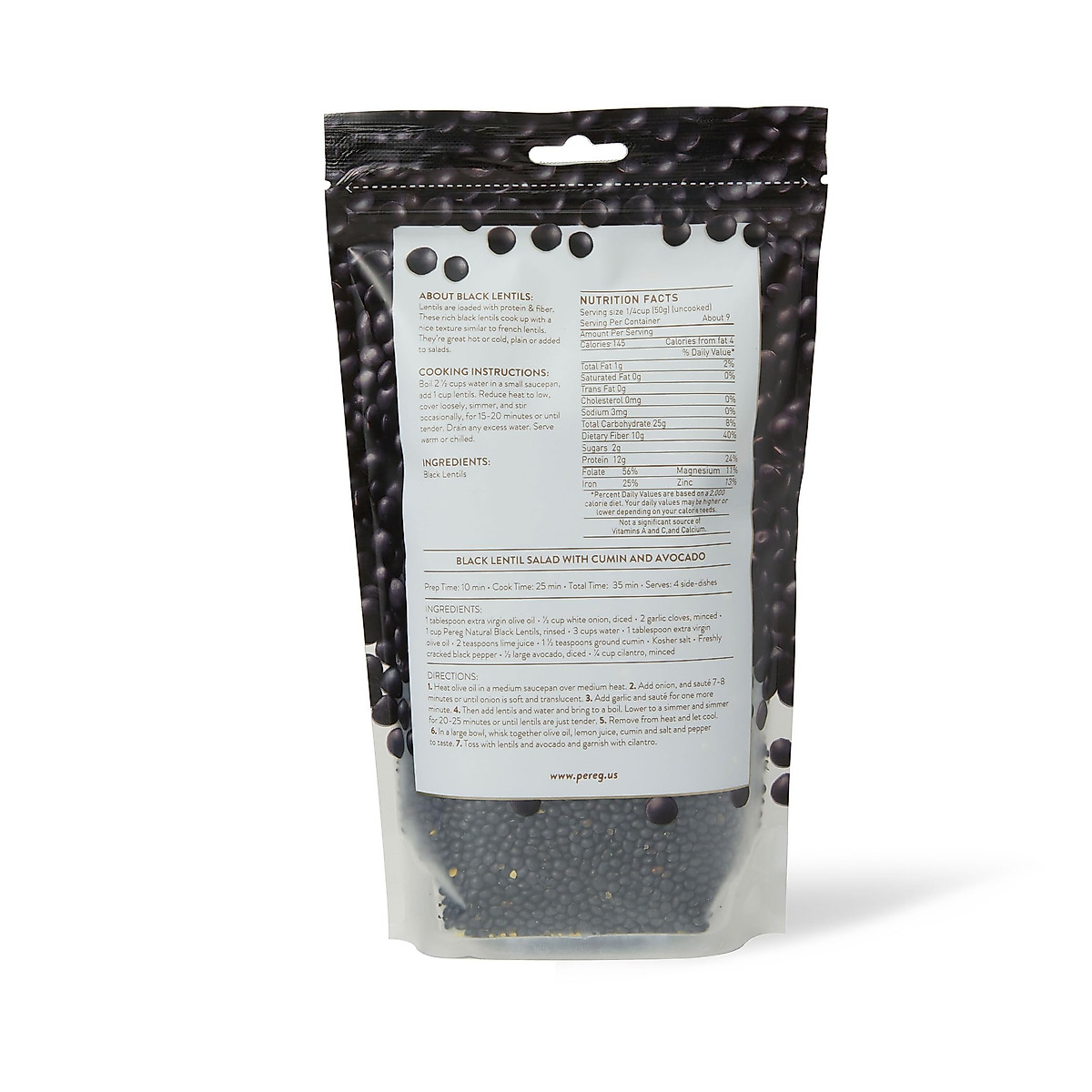 Whole Black Lentils - 16 Oz - Beluga Lentils - Black Masoor Daal - Ideal for Enriching Stews, Curries, Tacos & Soups - Non-GMO, Kosher Certified & Vegan