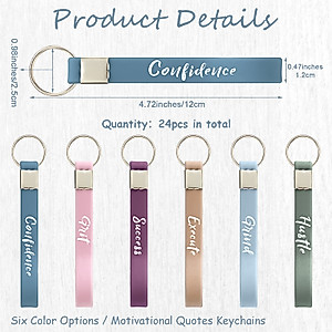 Sureio 24 Pcs Motivational Keychains Inspirational Quote Silicone Keychains Positive Word Signs Bulk for Adults(Multi Color)