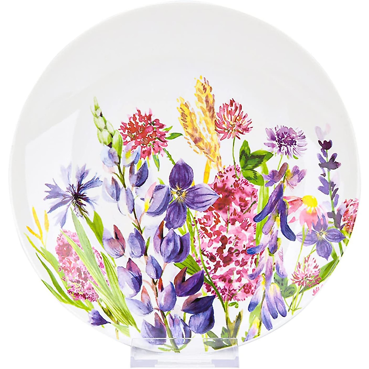 STP Porcelain J-217520 Dinnerware Set for 4, Lavender Fields, Bone China Porcelain, Dinner Plates, Bowls, Dessert Plates, Cups with Saucer, 20 pcs