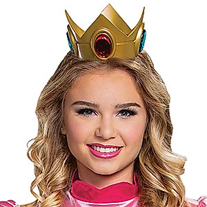 Disguise Womens Princess Peach Costume, Official Nintendo Super Mario Bros Dress And Crown Adult Sized, Pink, Large 12-14 US
