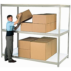 Global Industrial Wide Span Rack 72x36x96, 3 Shelves Deck 900 Lb. Cap Per Level, Gray