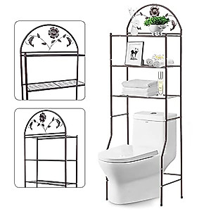 Gdrasuya10 3-Tier Over The Toilet Storage Rack Bathroom Organizer Shelf Space Saver,Bathroom Storage Over The Toilet Black