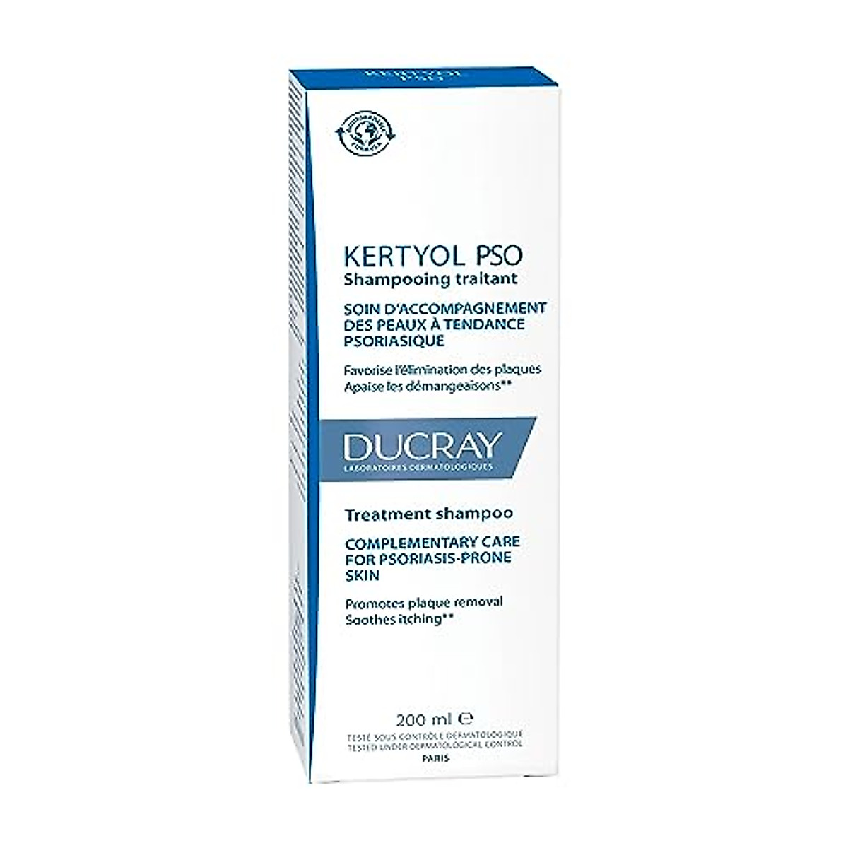 Ducray Kertyol P.S.O. Shampoo, Scalp Prone to Psoriasis, Micronized Sulfur, Salicylic Acid, Soothes Red, Irritated Scalp, 6.7 oz.