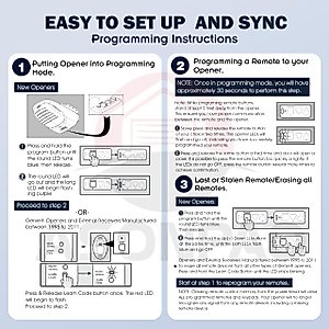 2Pack Genie Garage Door Opener Remote Replacement, Genie G3T-R, Overhead Door O3T-A O3T-BX Auto-Seek Dual Frequency IntelliCode/CodeDodger 3-Years-Warranty
