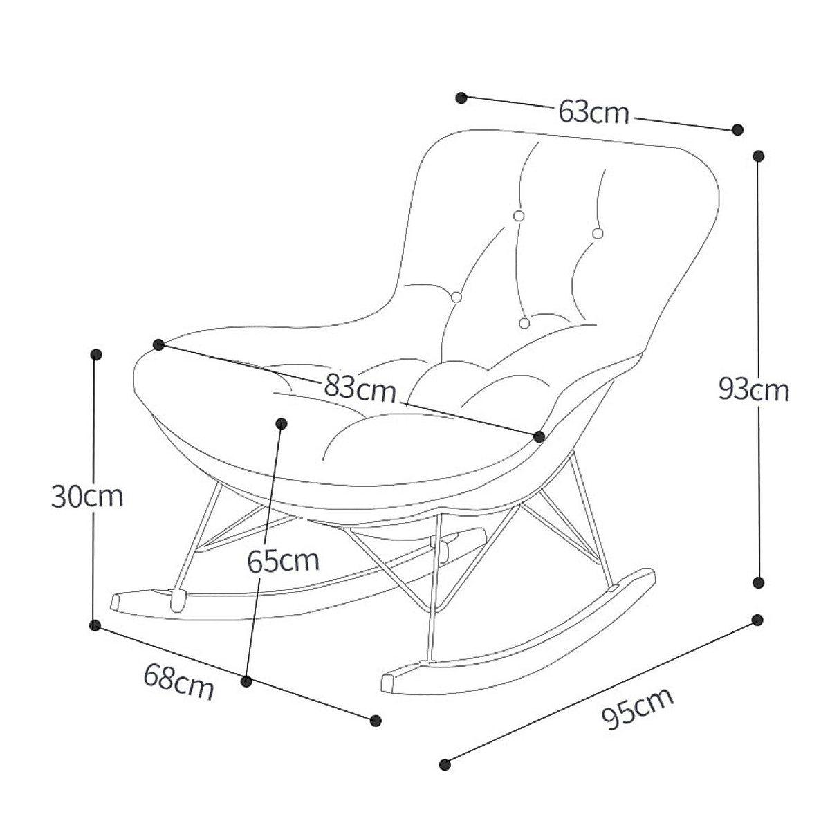 HARELA Outdoor Patio Rocking Chairs, Indoor Rocking Chair Comfy Rocker Chair with Thick Cushion, Modern Lounge Chair for Porch, Garden, Patio, Backyard