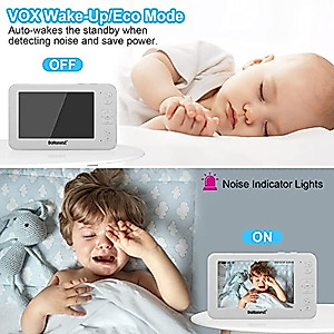DoHonest Baby Monitor with Camera and Audio - HD 1080P 5" Color Screen Wireless Infant Video Camera Remote Pan No WiFi Night Vision 2-Way Talk Temperature 1000ft Range Ideal for Gifts