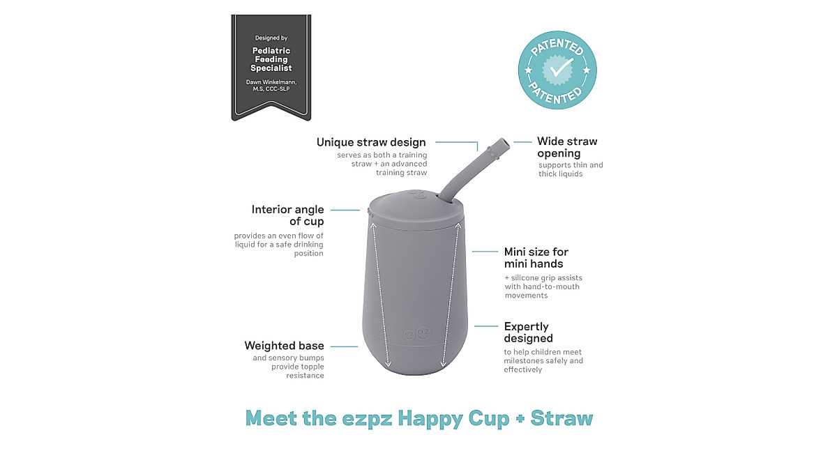 ezpz Happy Cup + Straw System for Toddlers - 8 oz