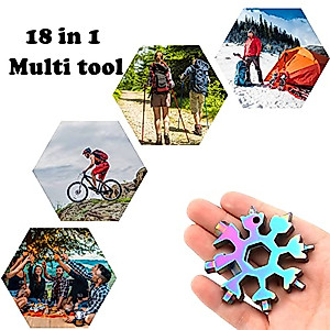 18-in-1 Snowflake Multi-Tool, Stainless Steel Snowflake Multi-Tool Snowflake Tool Card 18-in-1 Multi-Tool Card Compact Snowflake Tool Multi Instrument Snowflake Tool Color+Gift
